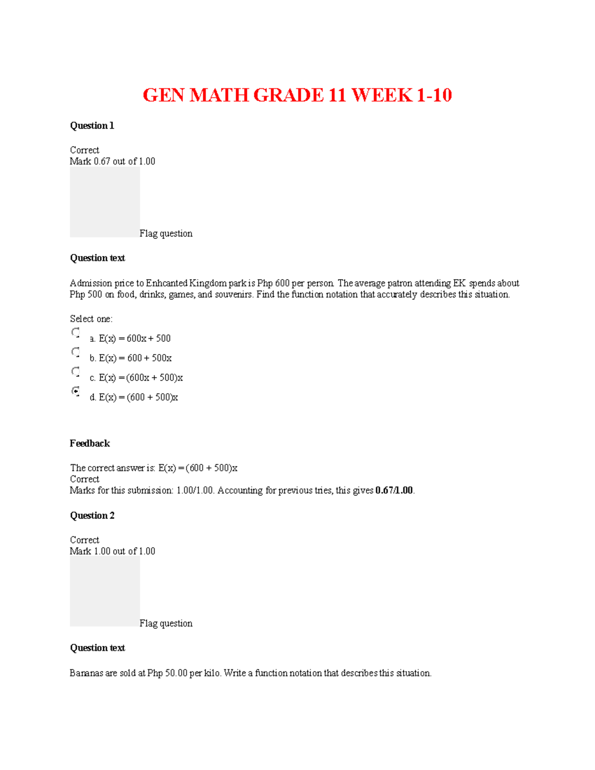 Gen Math Week 1-10 (PRACTICE QUESTIONS) - GEN MATH GRADE 11 WEEK 1 ...