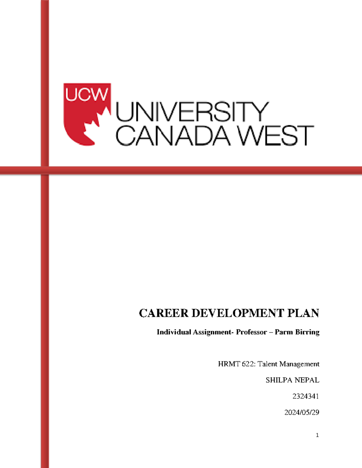 Career development plan shilpa - CAREER DEVELOPMENT PLAN Individual ...