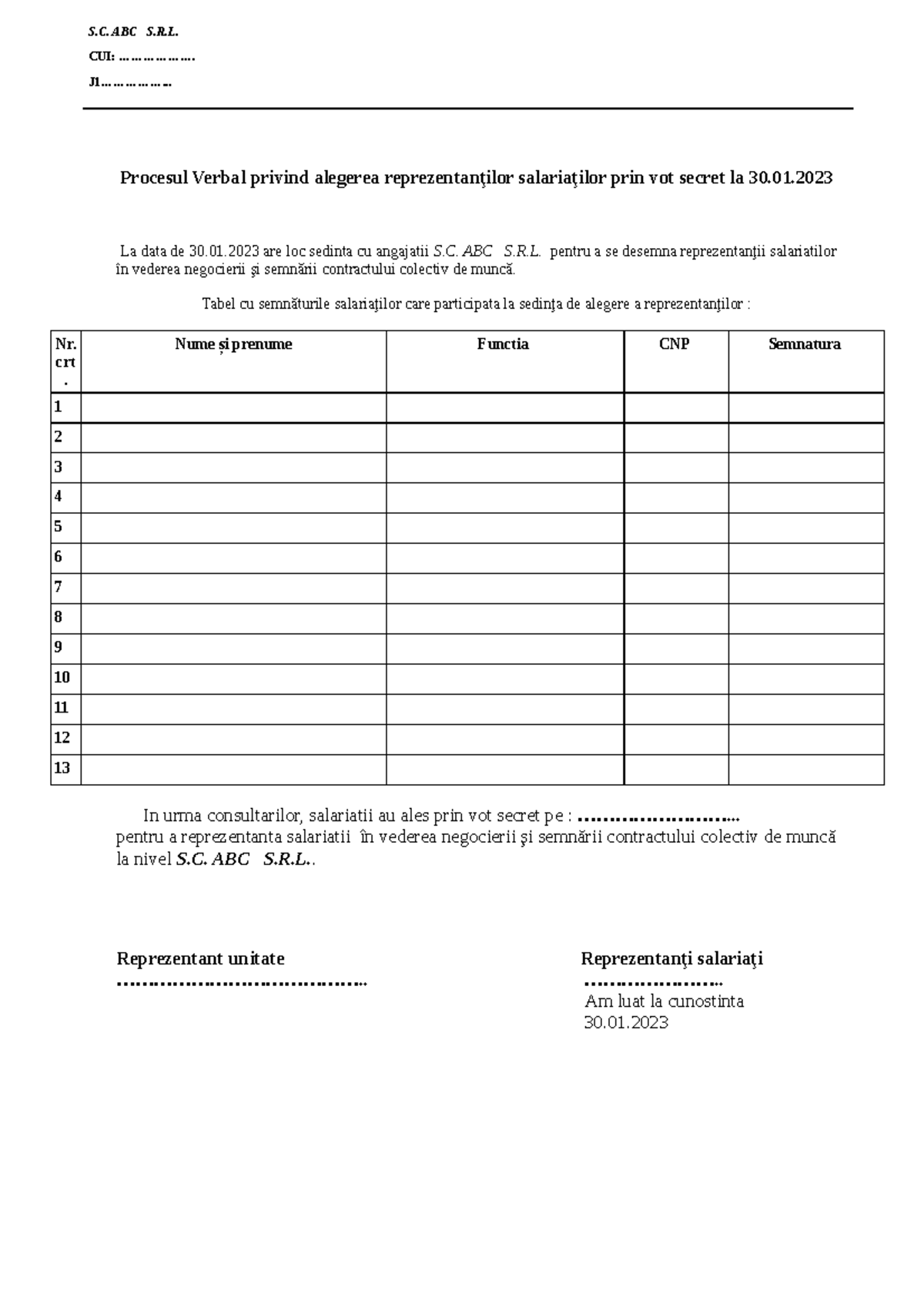 1b.proces verbal alegerea reprez salariati - S. ABC S.R. CUI ...