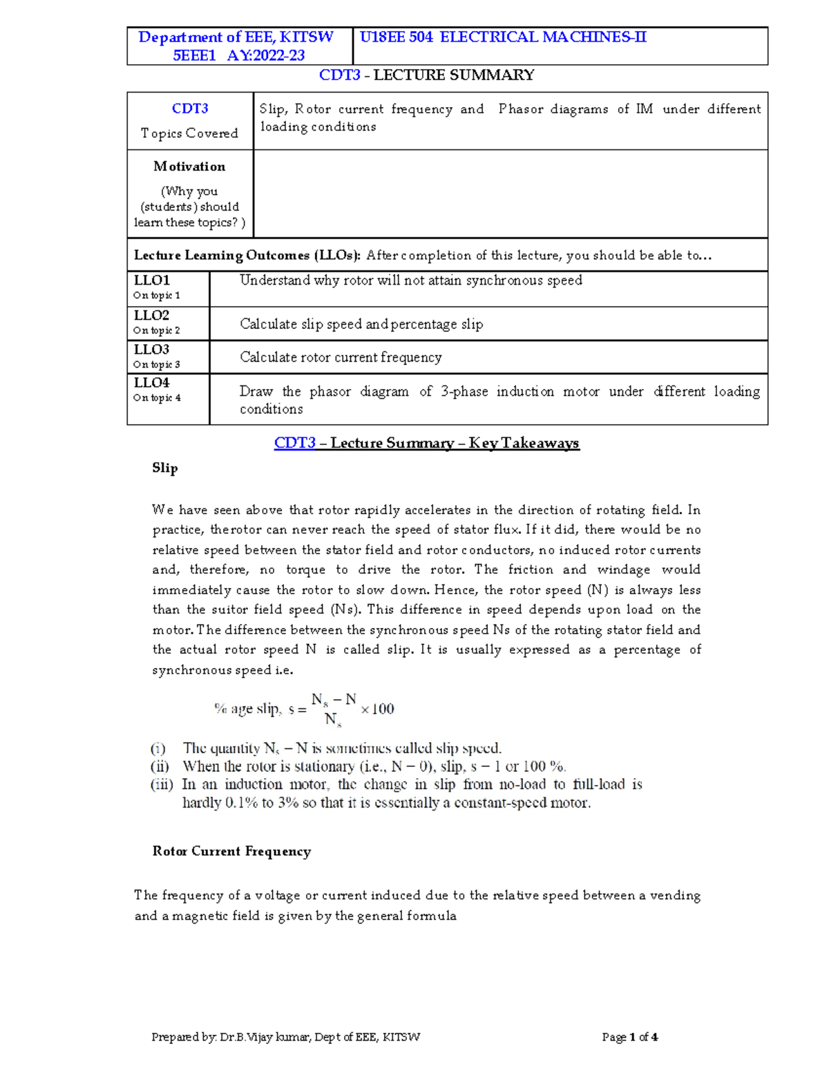 Construction details, Types, Principle of operation - 5EEE1 AY:2022 ...