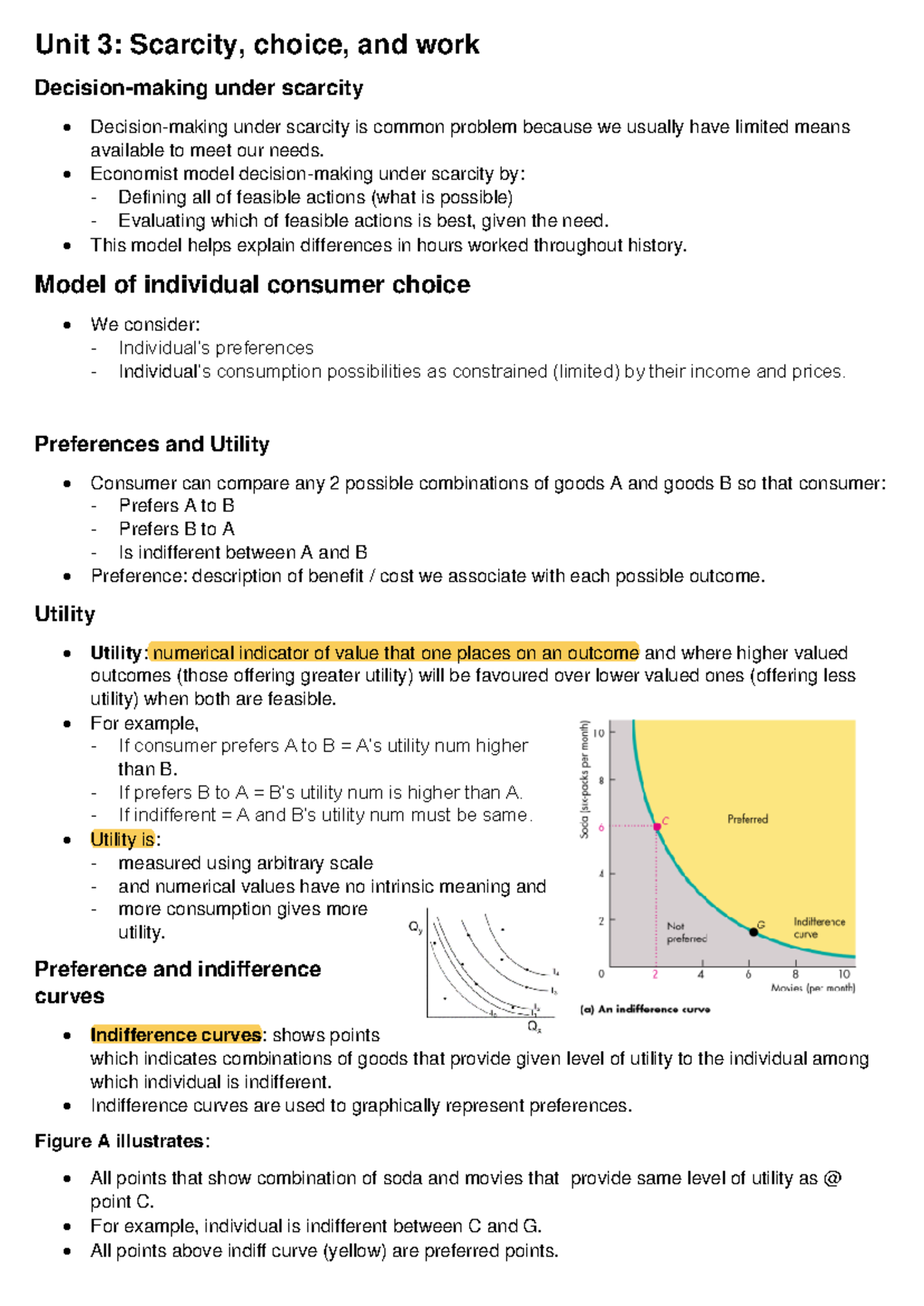 Eco 114 Unit 3 (typed) - Summary Economics 114 - Unit 3: Scarcity ...