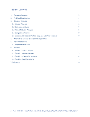 Managing Segments and Customers - Table of Contents Executive Summary ...