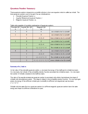 Quantum numbers - Quantum numbers→ configuration of electrons orbiting ...