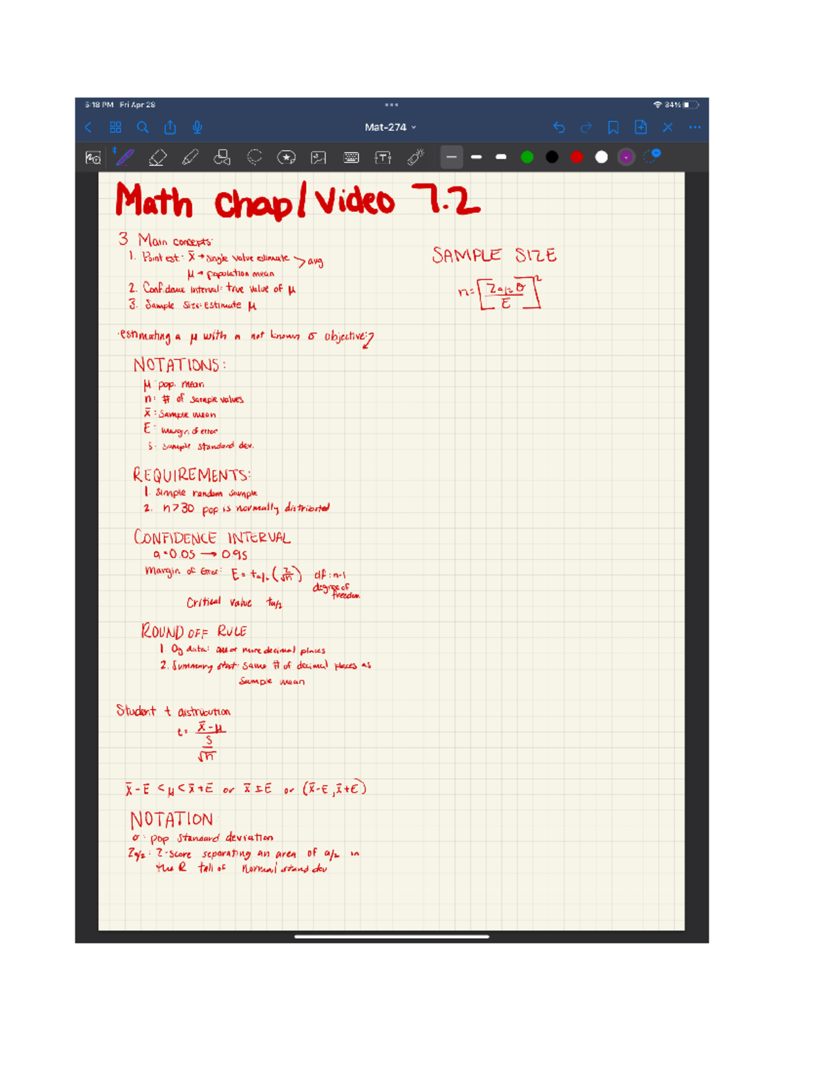 Math notes - MAT-274 - Studocu