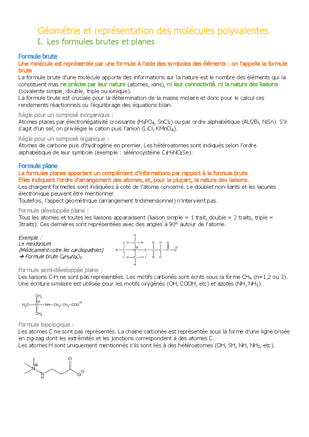 Géométrie et représentation des molécules polyvalentes - Les formules ...
