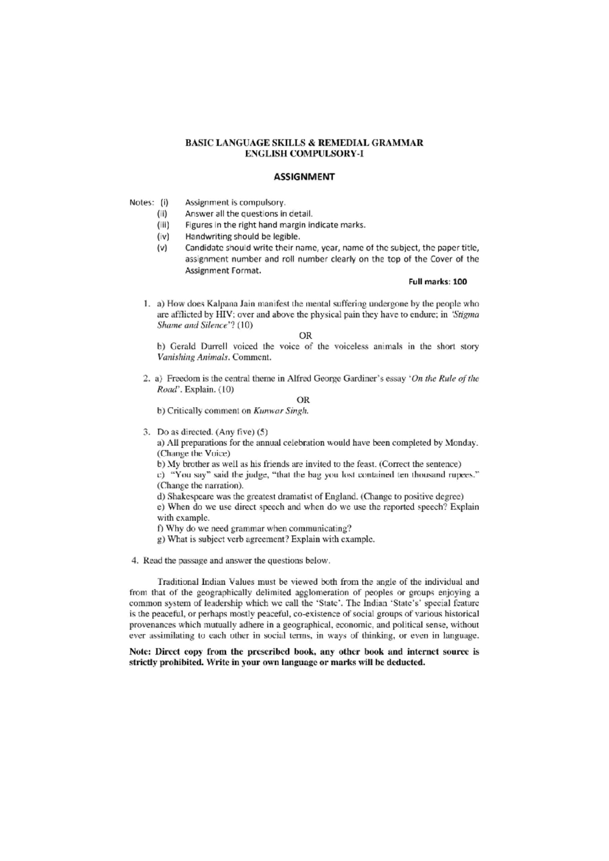 Doc eng basic language assignment - BASIC LANGUAGE SKILLS REMEDIAL ...