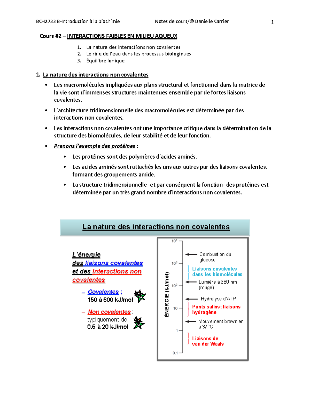 notes de cours 2 - Cours # 2 – INTERACTIONS FAIBLES EN MILIEU AQUEUX 1 ...