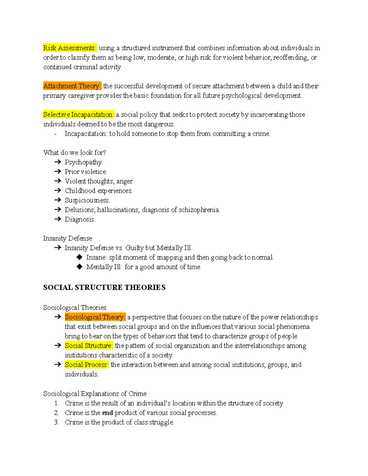 CRIMINOLOGY NOTES - Risk Assessments: using a structured instrument ...