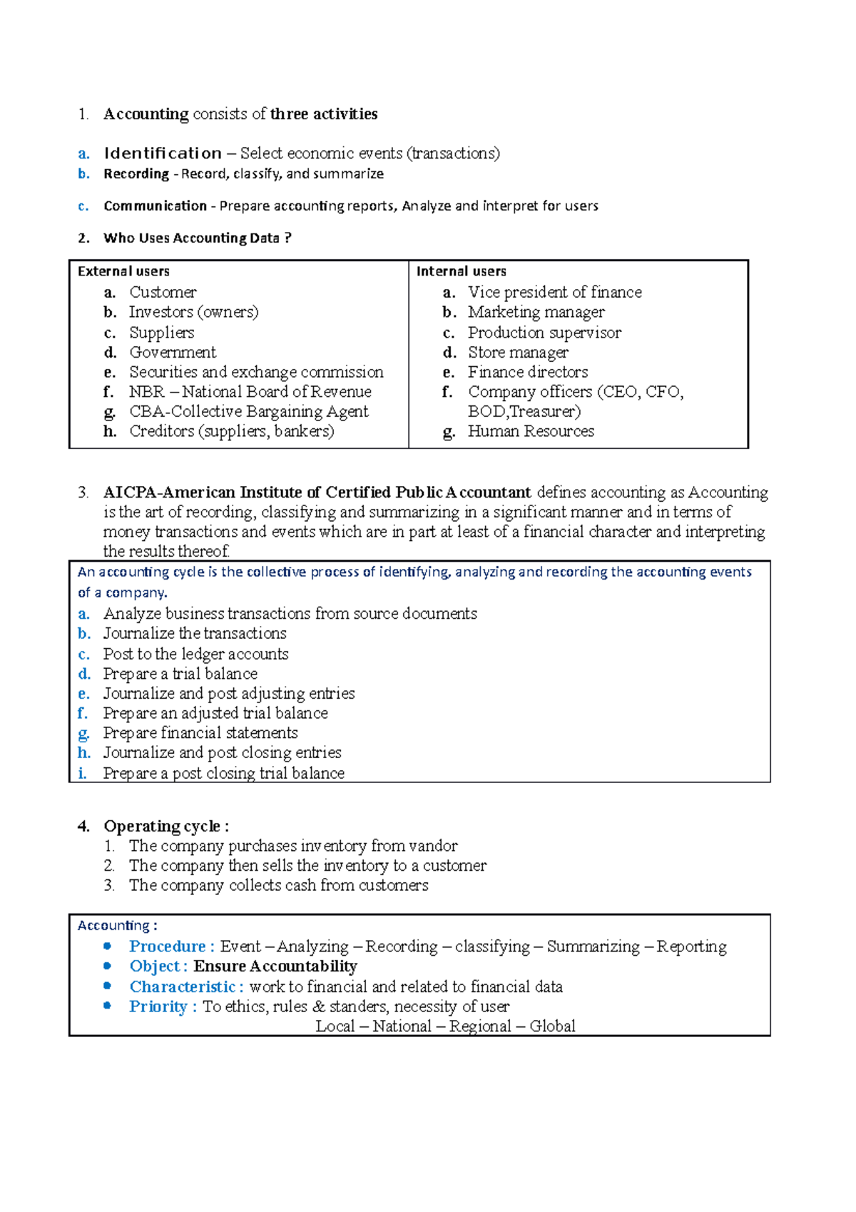 Accounting principles - Accounting consists of three activities a ...