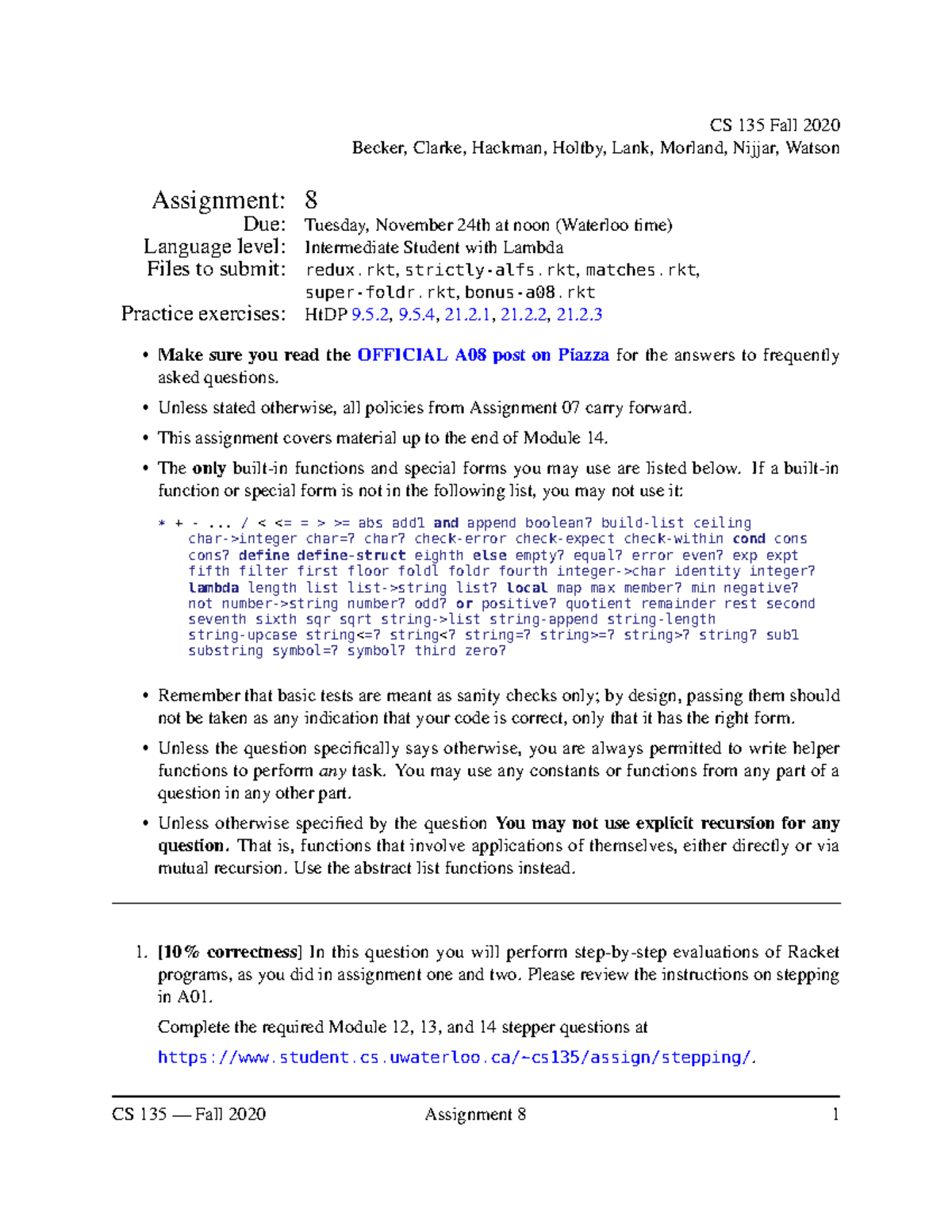 A08 - A08 - Assignment - CS 135 Fall 2020 Becker, Clarke, Hackman ...