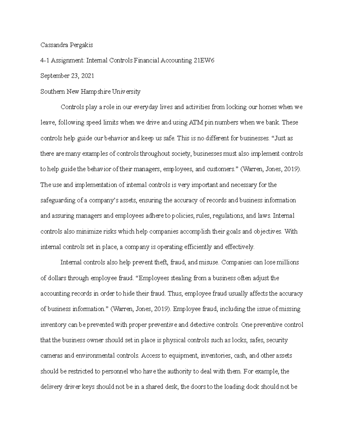 Module Four Assignment - Cassandra Pergakis 4-1 Assignment: Internal ...
