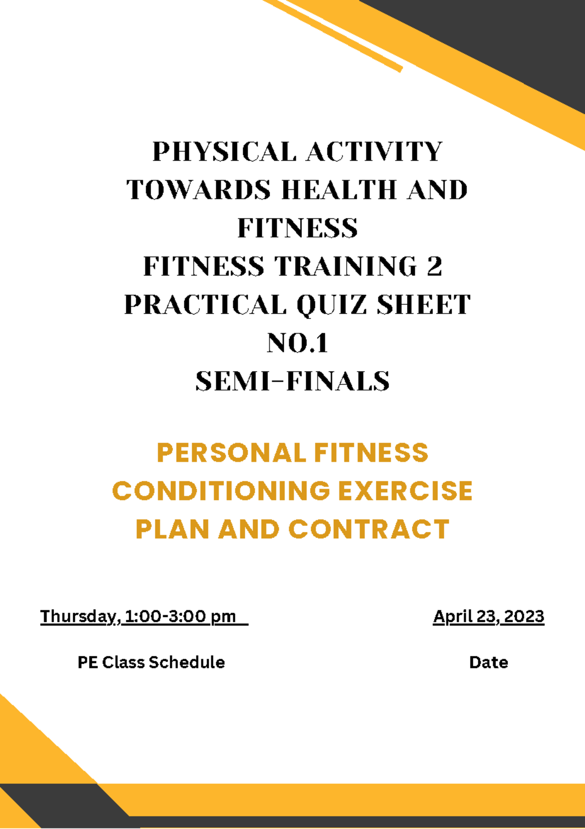 Mariel D. Butaya - Personal Fitness Plan PE2 - PHYSICAL ACTIVITY ...