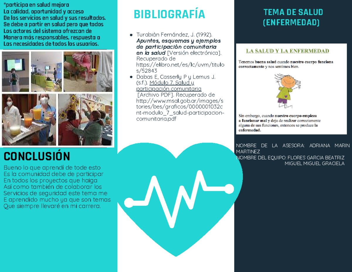 A16 Bfg A16 Triptico Tema De Salud Enfermedad Nombre De La