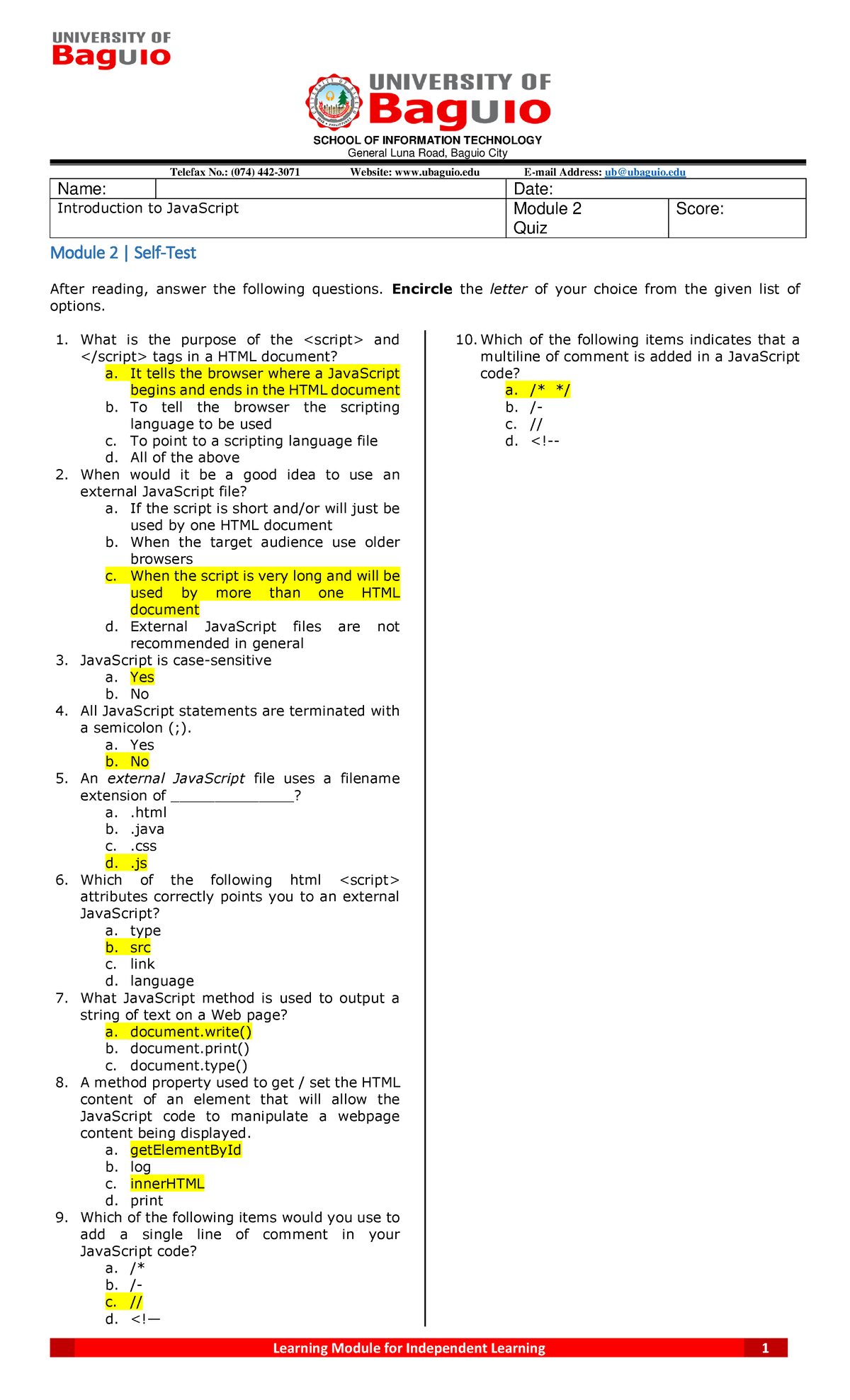 Pdfcoffee - Dream High - SCHOOL OF INFORMATION TECHNOLOGY General Luna Road, Baguio City Telefax ...