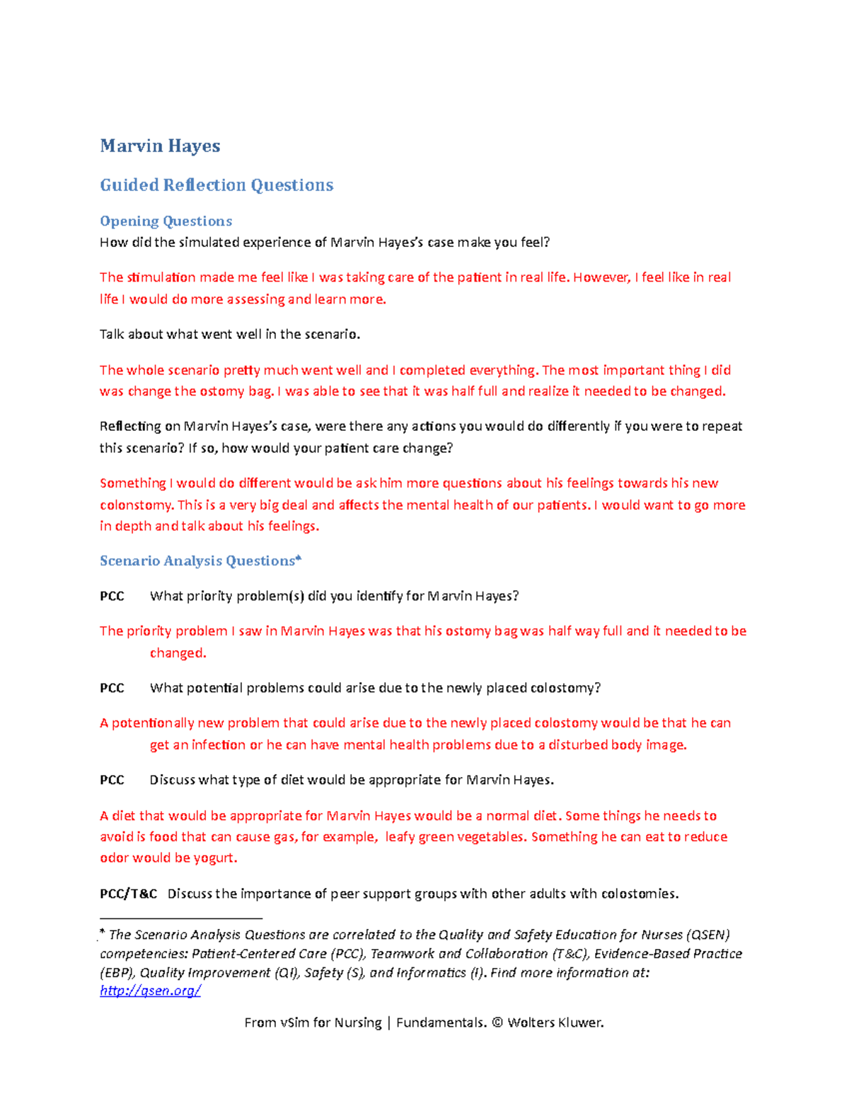 Guided Reflection Questions - Marvin Hayes Guided Reflection Questions ...