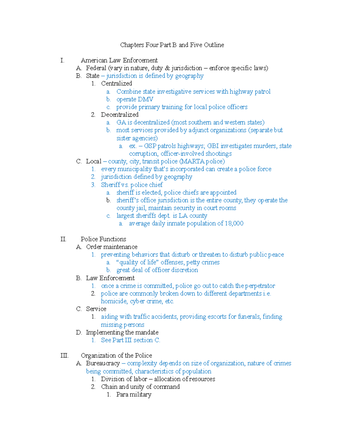 Chapter 4 Outline (B) & 5 Outline - Chapters Four Part B and Five ...