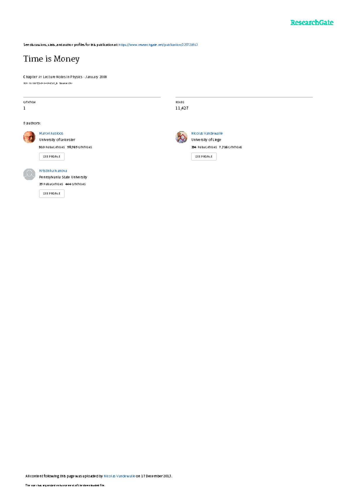 Time is Money - ibhbj - See discussions, stats, and author profiles for ...