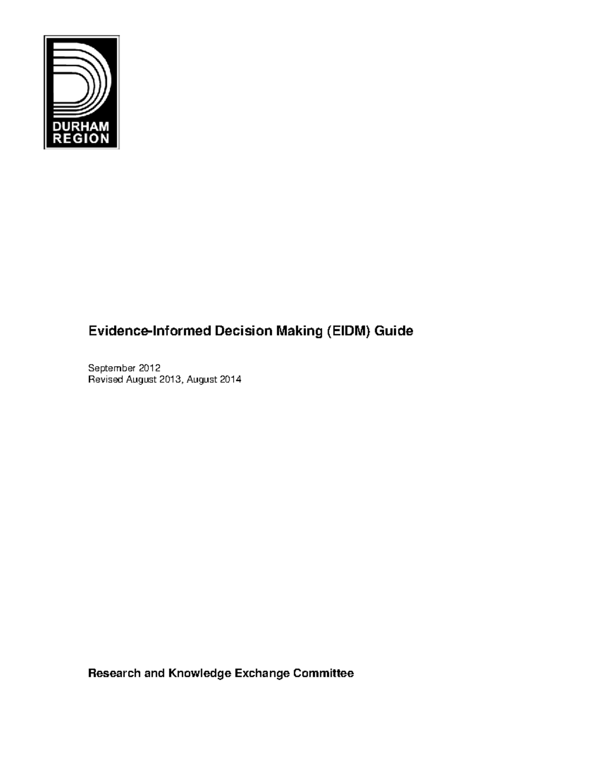 EIDM Master Guide - Evidence-Informed Decision Making (EIDM) Guide ...
