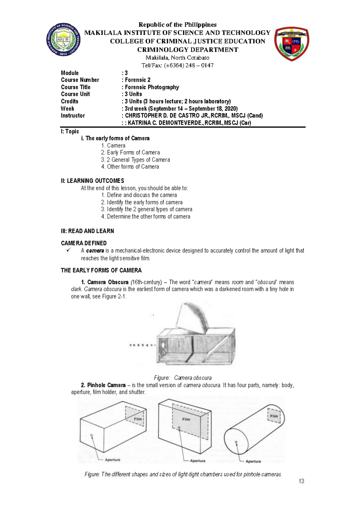 Forensic 1 Module - 3 - MAKILALA INSTITUTE OF SCIENCE AND TECHNOLOGY ...