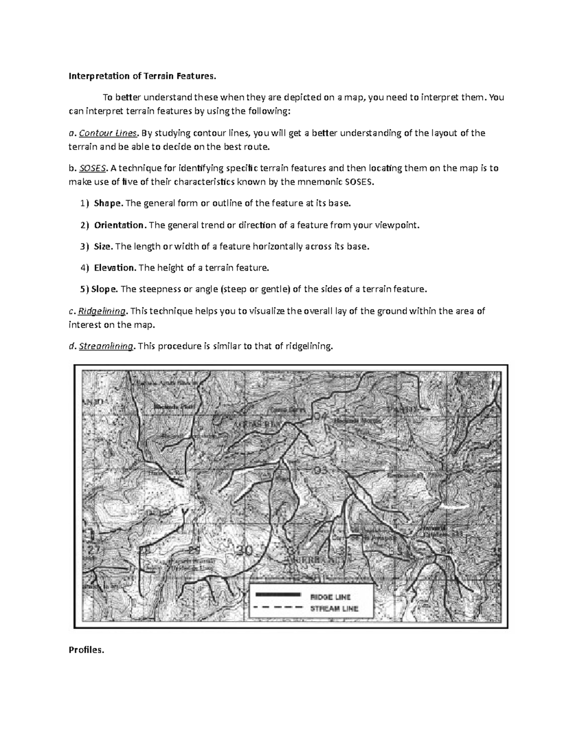 Interpretation of Terrain Features - To better understand these when ...