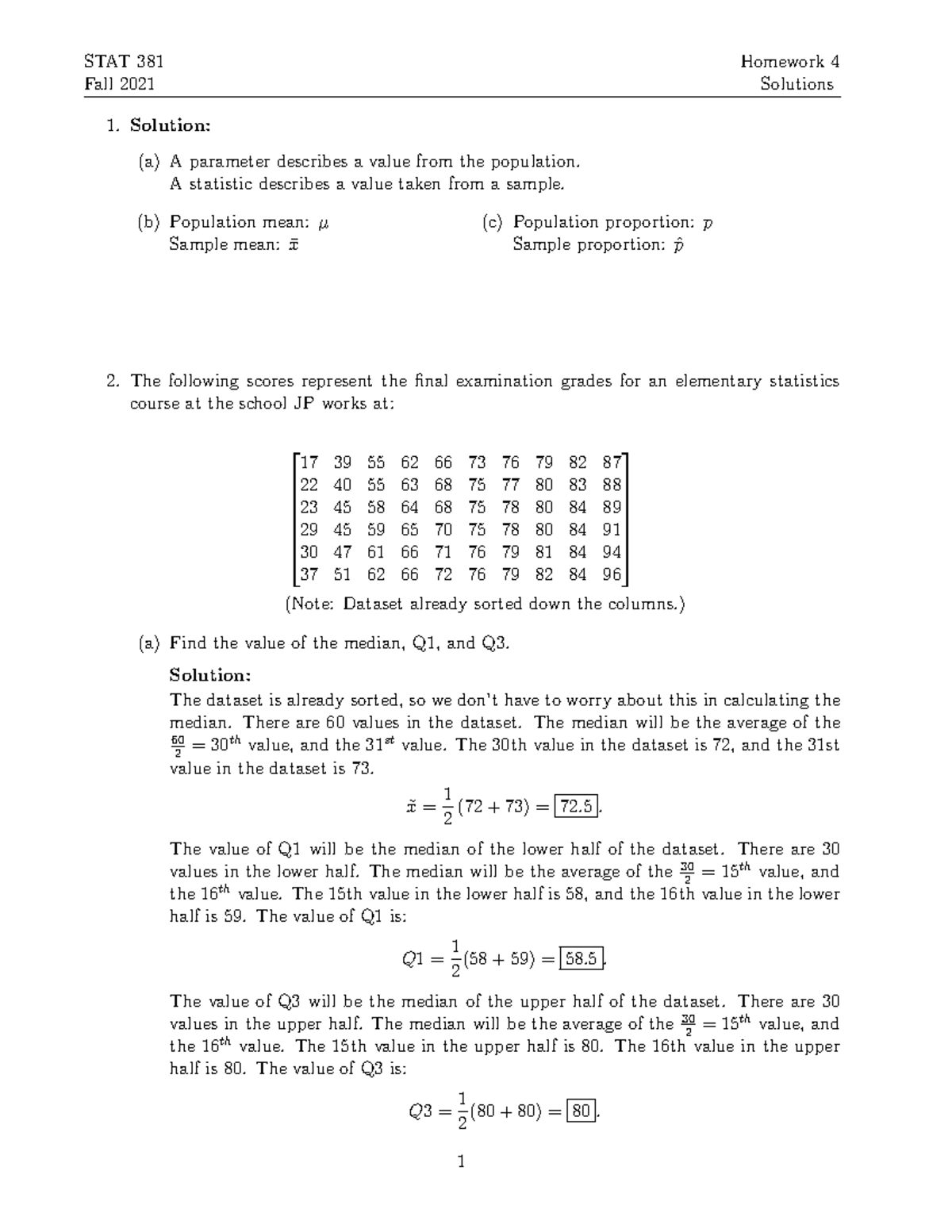Stat381 HW04 Solutions - STAT 381 Fall 2021 Homework 4 Solutions 1 ...
