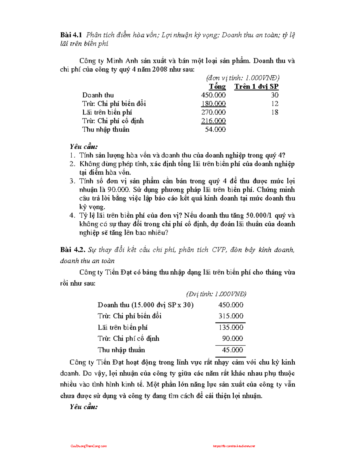 Ke-toan-quan-tri le-tra-my chuong-cvp-ket - [cuuduongthancong - Bài 4 Phân tích điểm hòa vốn ...