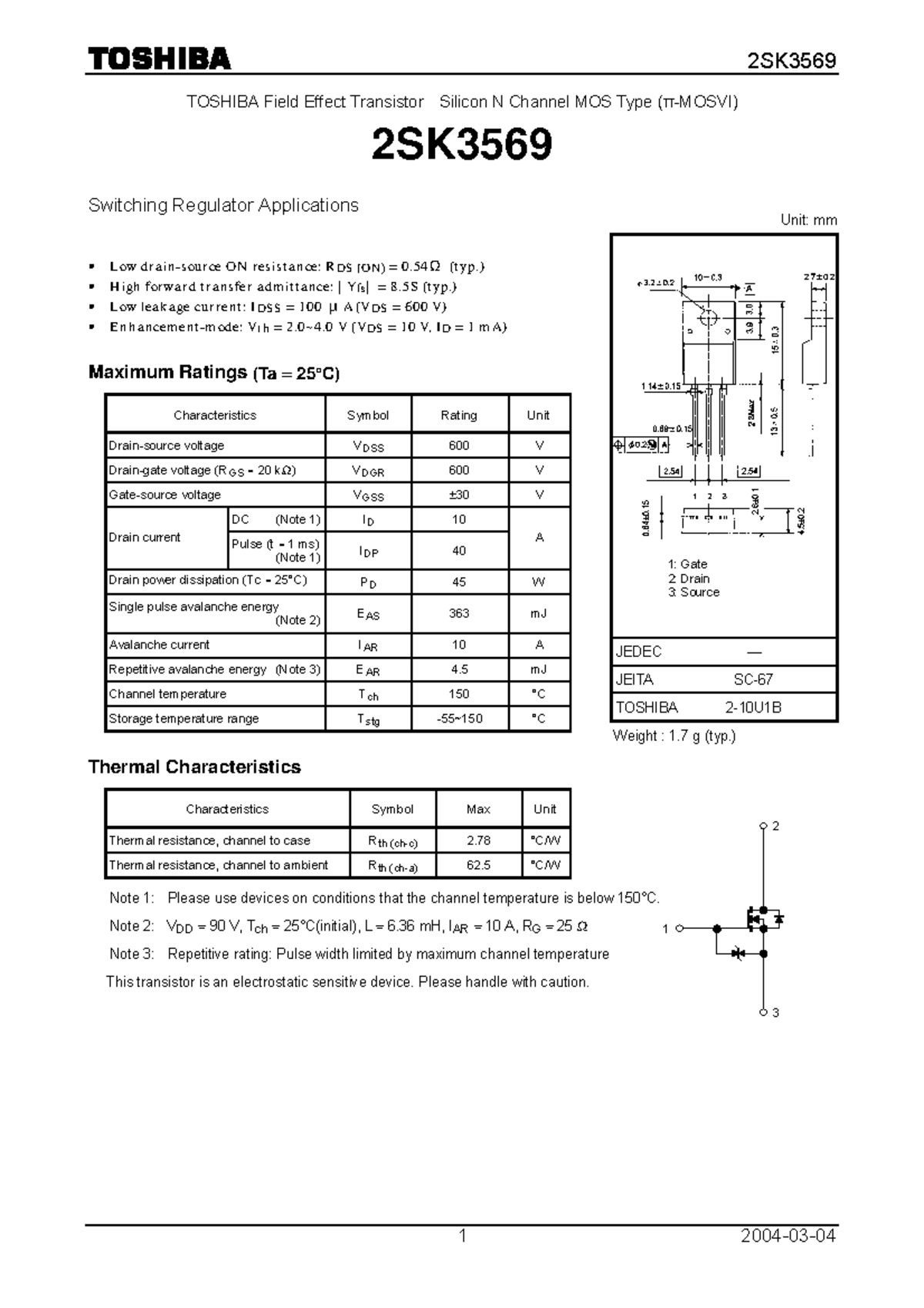0u960k6xl4yq15so8za0gjgk8dfy - TOSHIBA Field Effect Transistor Silicon ...