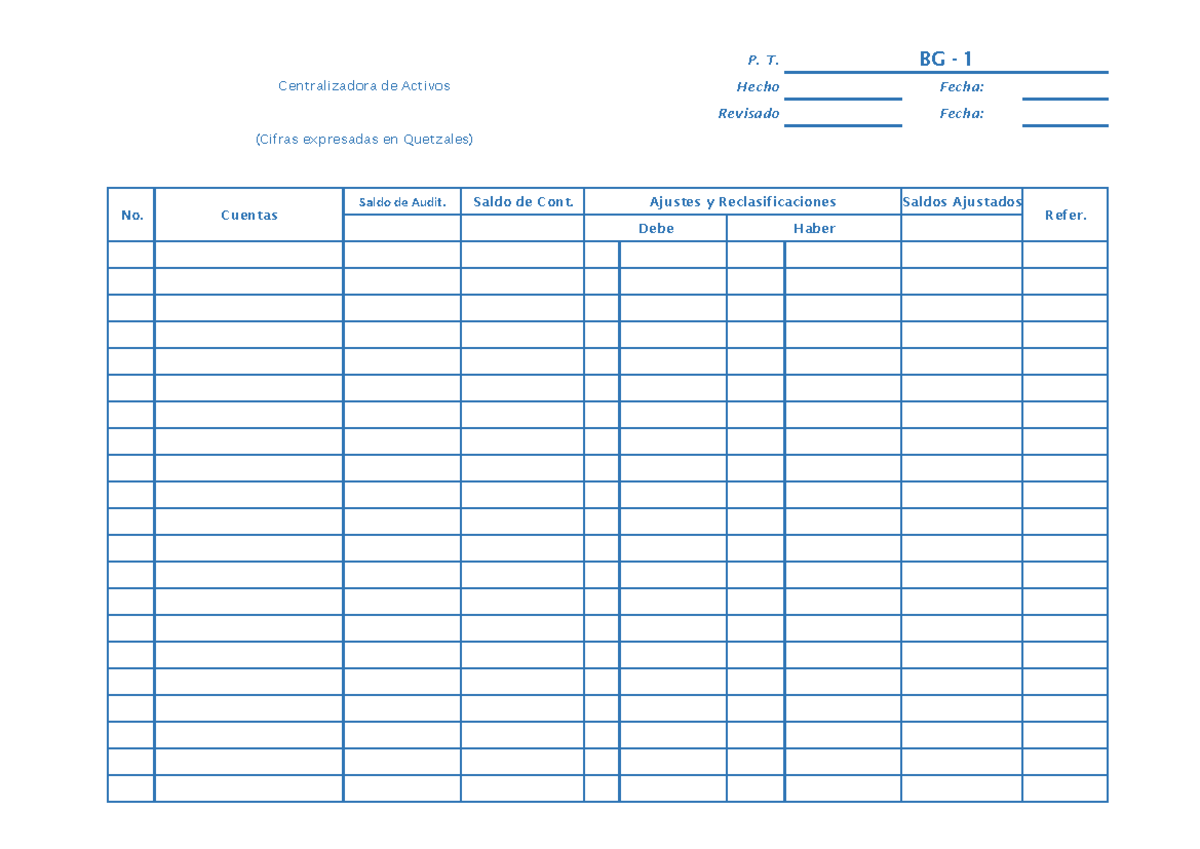 Formatos de Caja y Bancos - Hecho Fecha: Revisado Fecha: Saldo de Audit ...