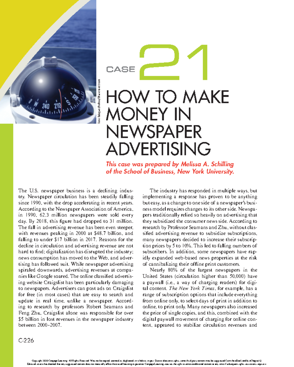 Illustratuve-Case How-to-Make-Money-in-Newspaper-Advertising - C- The U ...