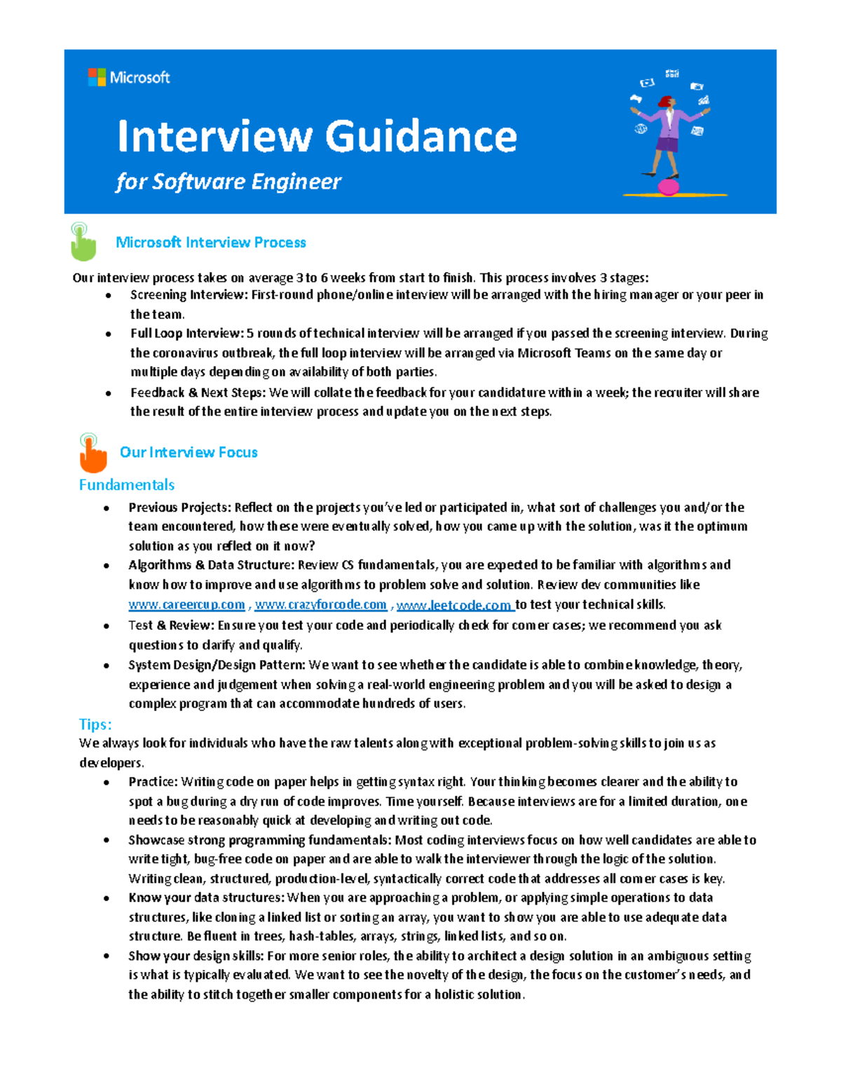SE Role Interview Guidance - Standard Interview - Interview Guidance for Software Engineer ...