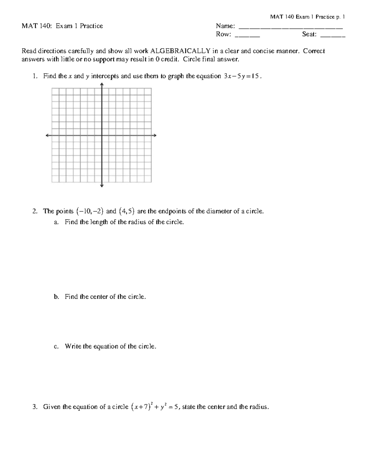 MAT140-Exam1Practice - MAT 140: Exam 1 Practice Name ...