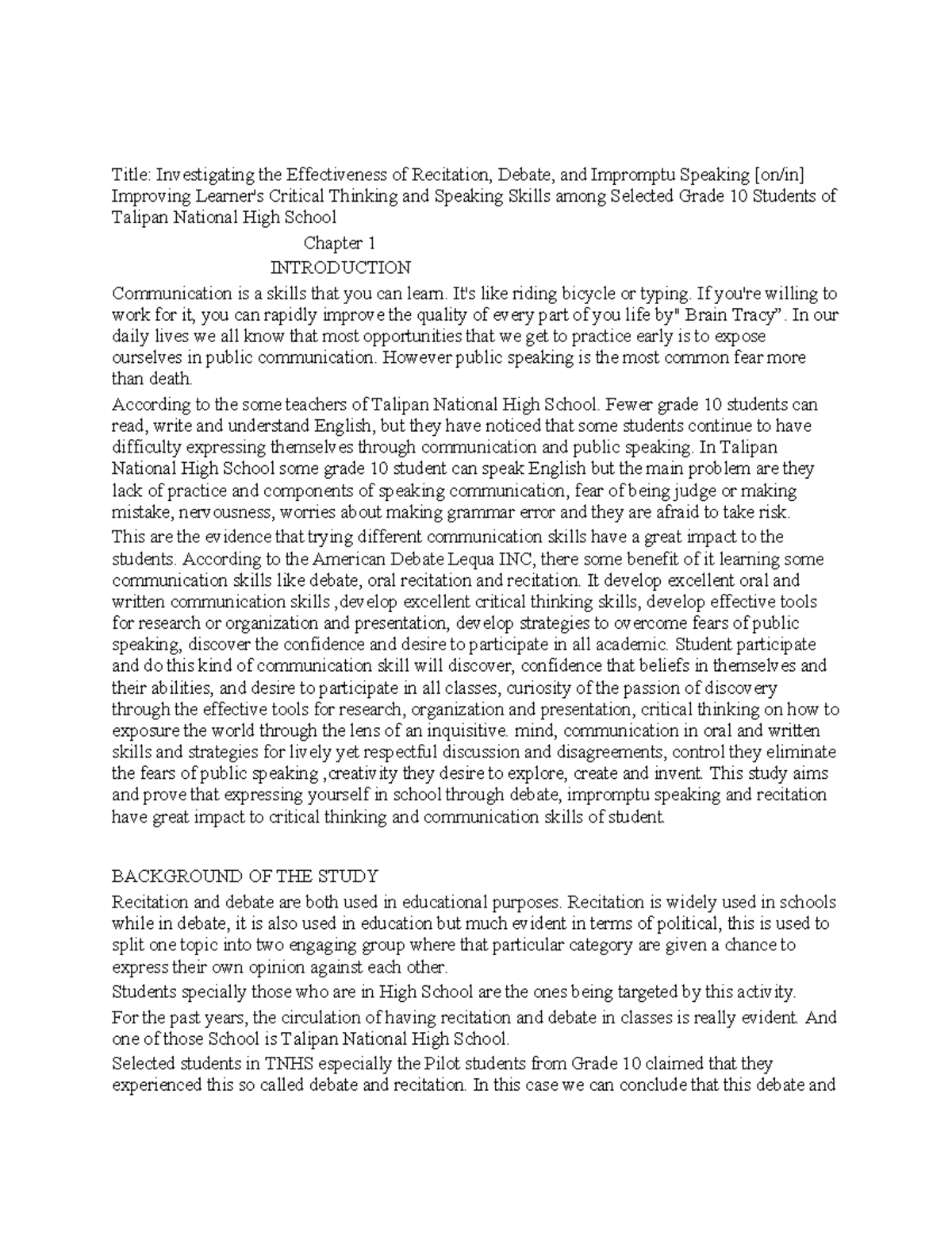 Document - To learn and to dig my knowledge - Title: Investigating the ...