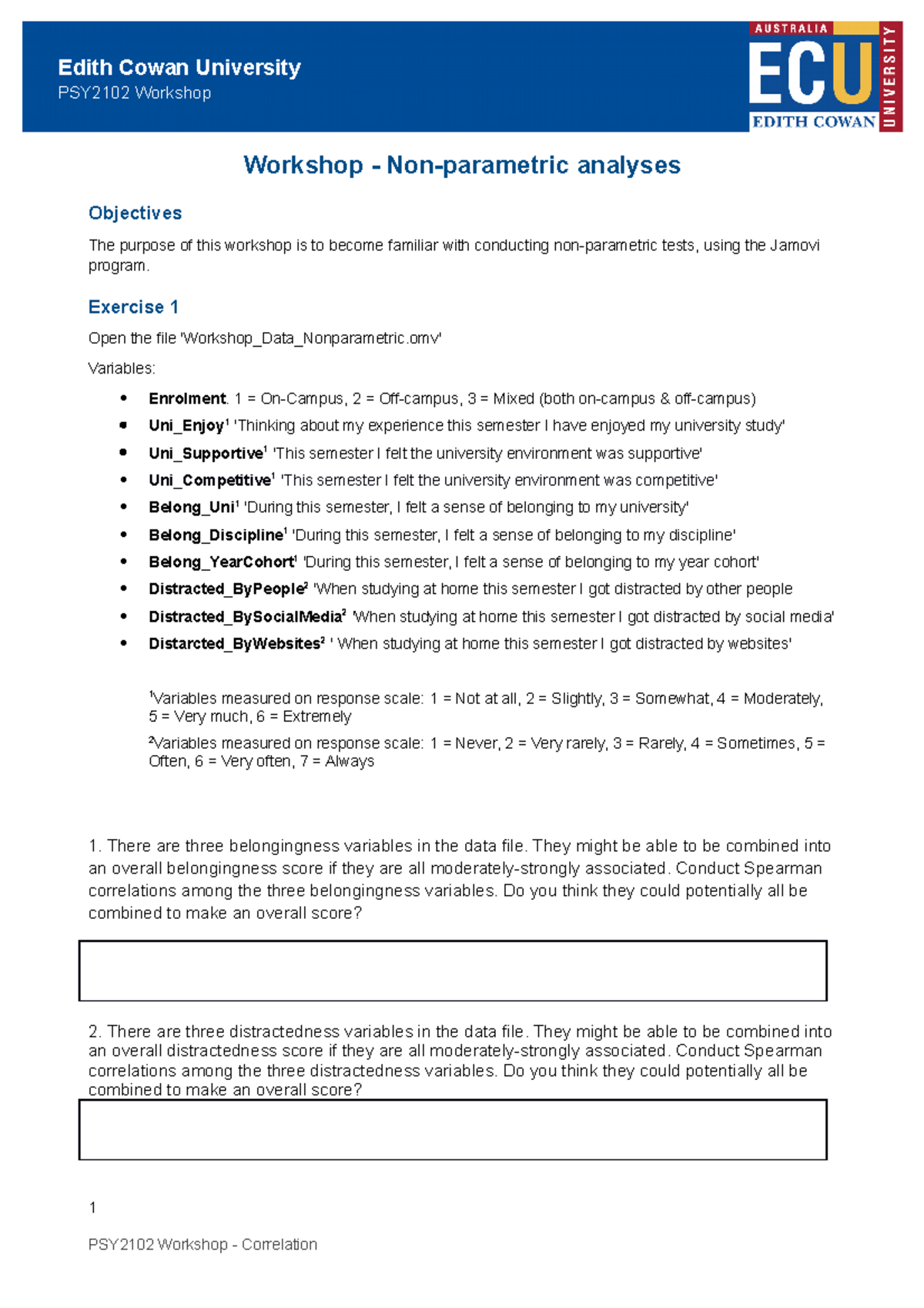 Workshop Nonparametric 2022 - Workshop - Non-parametric analyses Objectives The purpose of this ...