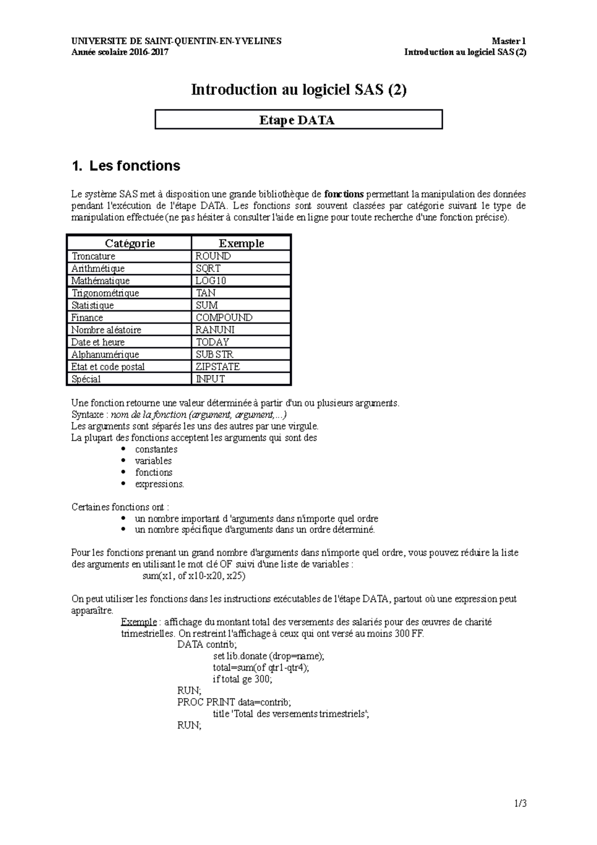 TD2 2016 2017 - Mr Hervé NSEKE EBELE - UNIVERSITE DE SAINT-QUENTIN-EN-YVELINES Année scolaire ...