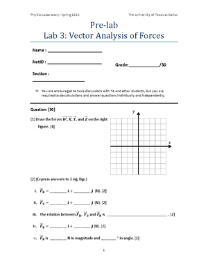 Physics Lab02 Pre-lab - Physics Laboratory I Spring 2024 The University ...