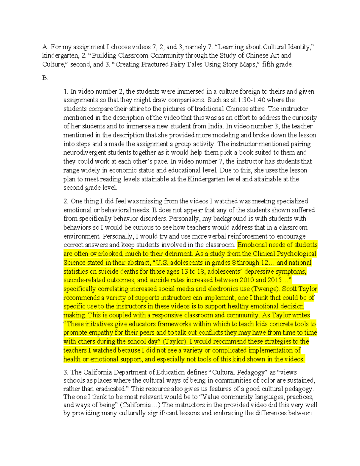 DFM3 — DFM3 TASK 1: CRITICAL COMMENTARY: INCORPORATING DIVERSE CULTURES AND COMMUNITIES OF ...