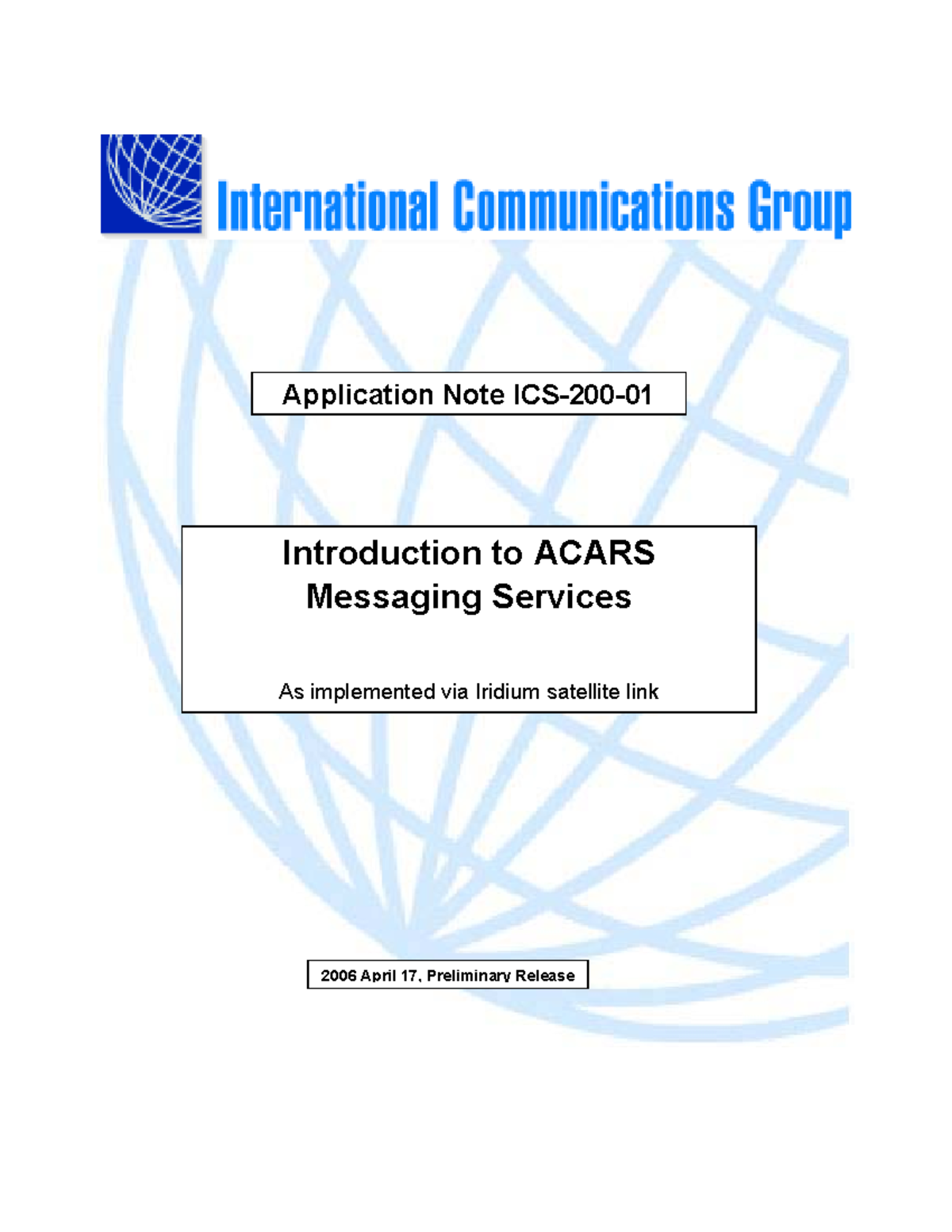Acars - Application Note ICS-200- Introduction to ACARS Messaging ...