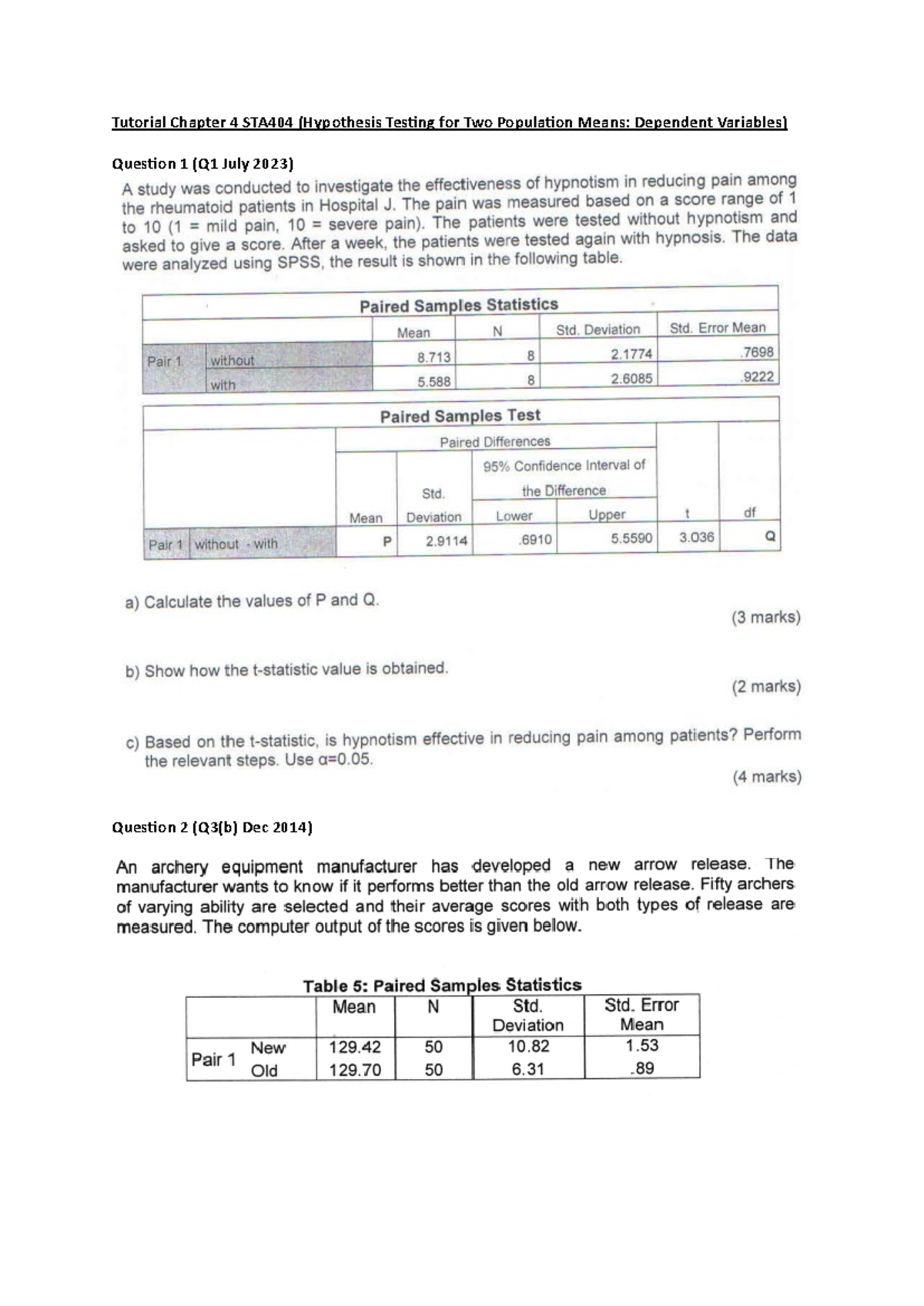 Tutorial Chapter 4 (dependent variables) - Statistics for business and social sciences - Studocu