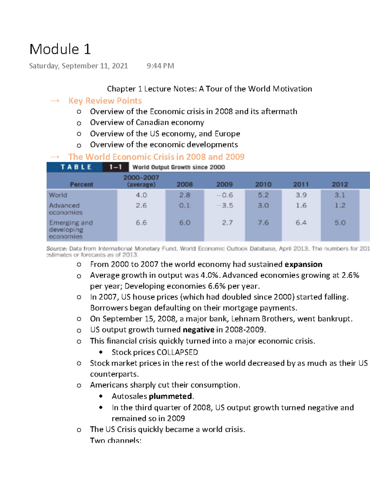 Module 1 lecture notes year 2021 fall - Econ 2H03 - McMaster - Studocu