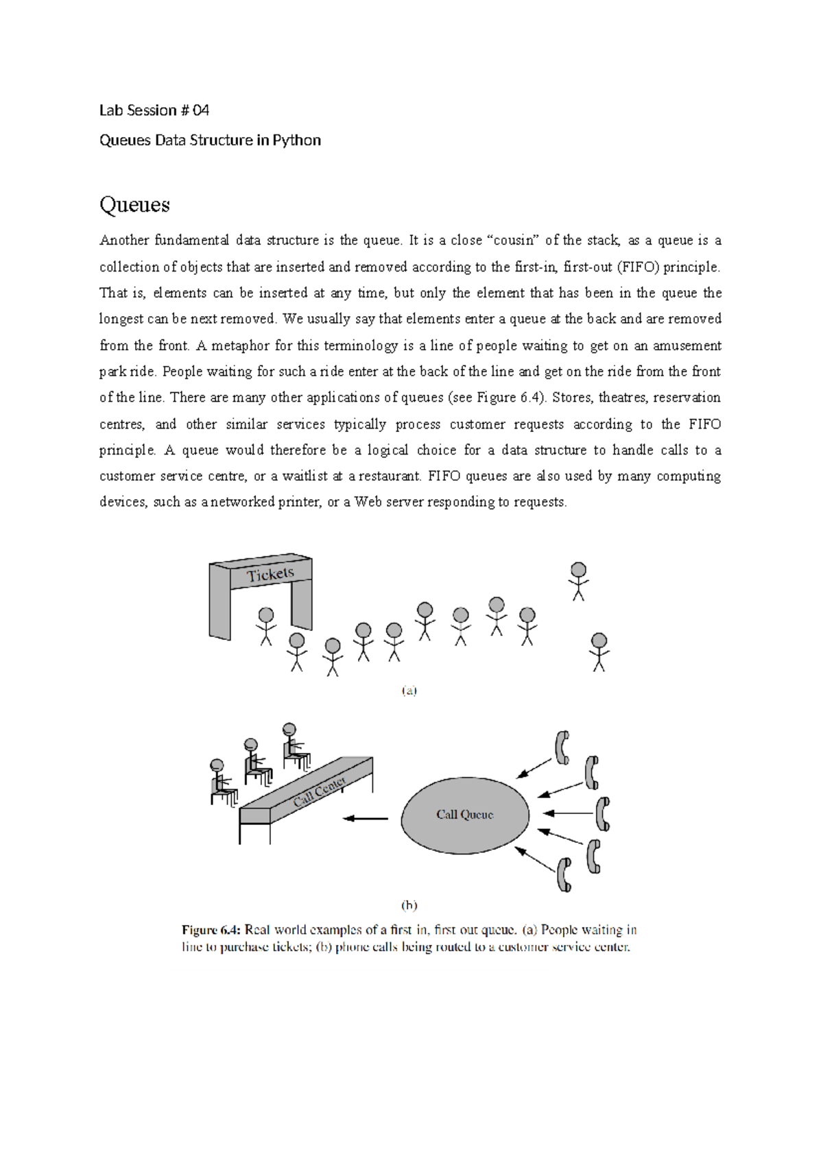 Queue Lab Session - data com - Lab Session # 04 Queues Data Structure ...