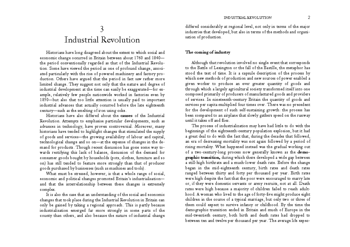 03 Introduction To Industrial Revolution - Textos históricos y ...