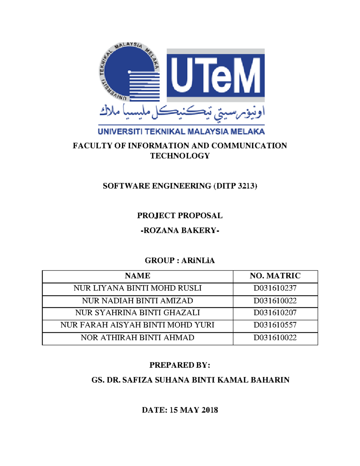 Proposal Project BOS - FACULTY OF INFORMATION AND COMMUNICATION ...