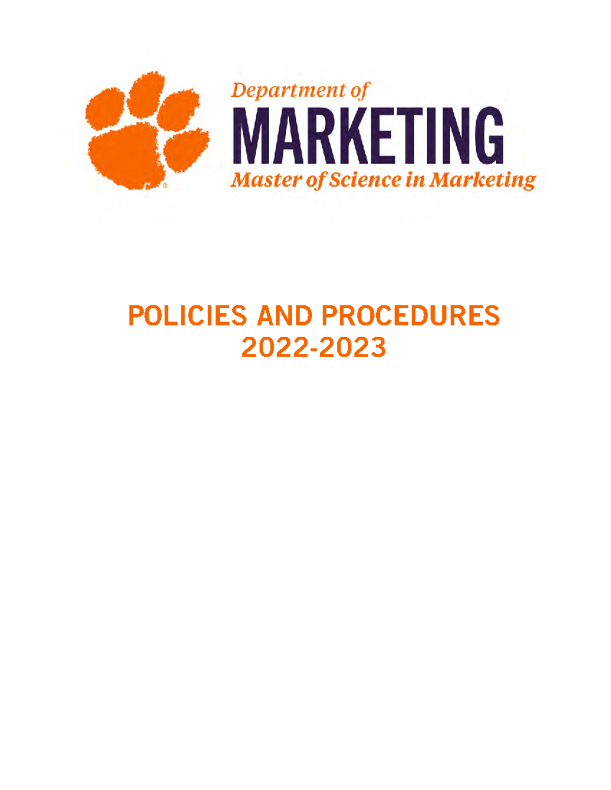 Ms-handbook - Examples - POLICIES AND PROCEDURES 2022- TABLE OF ...