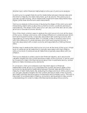 One topic within financial mathematics is the use of Monte Carlo ...