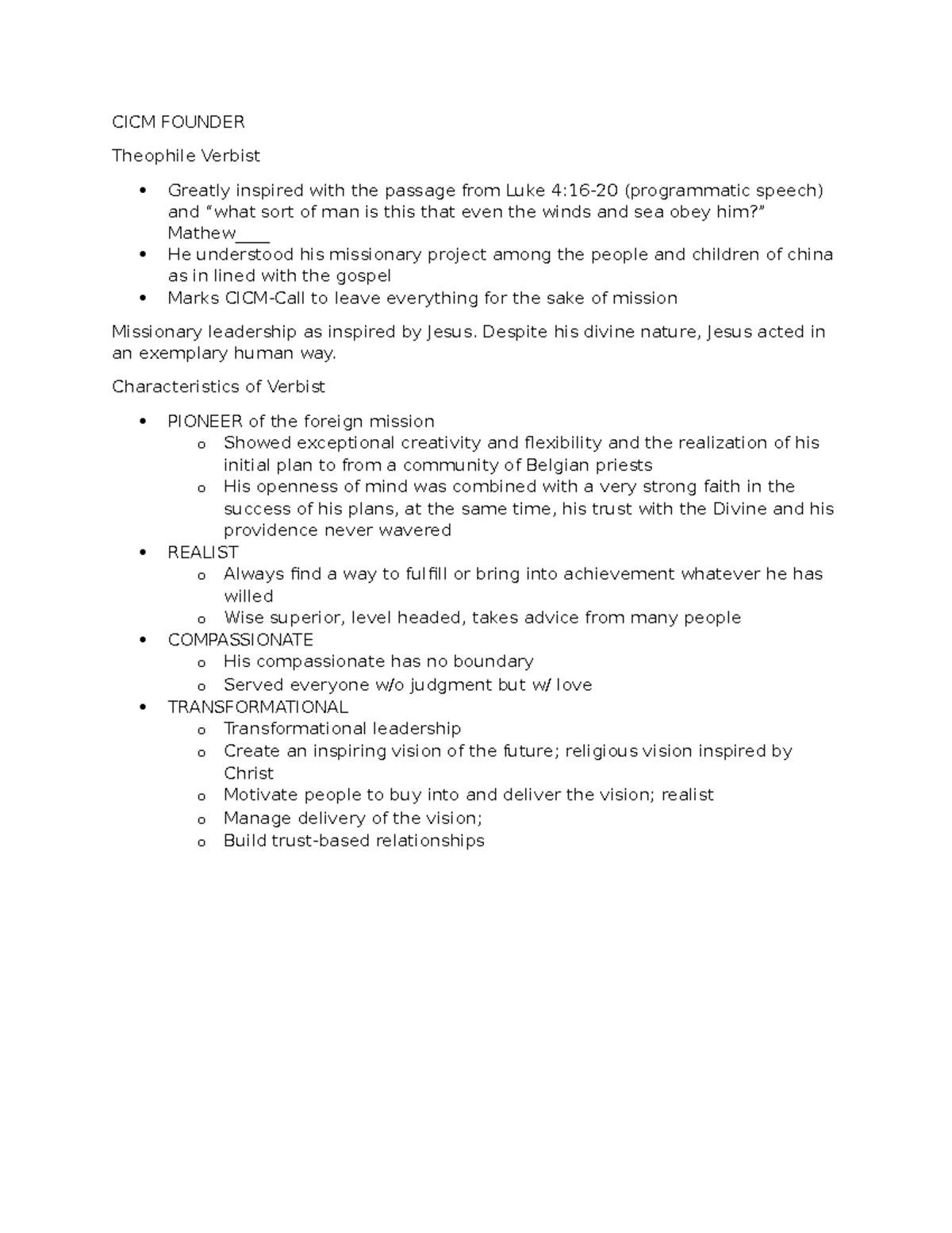 CICM Founder Notes - Oahdsbks - CICM FOUNDER Theophile Verbist Greatly ...