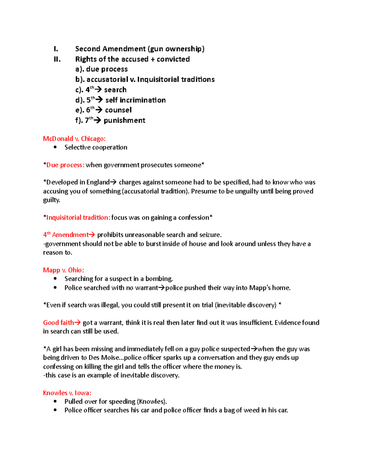 Intro to american government - I. Second Amendment (gun ownership) II ...