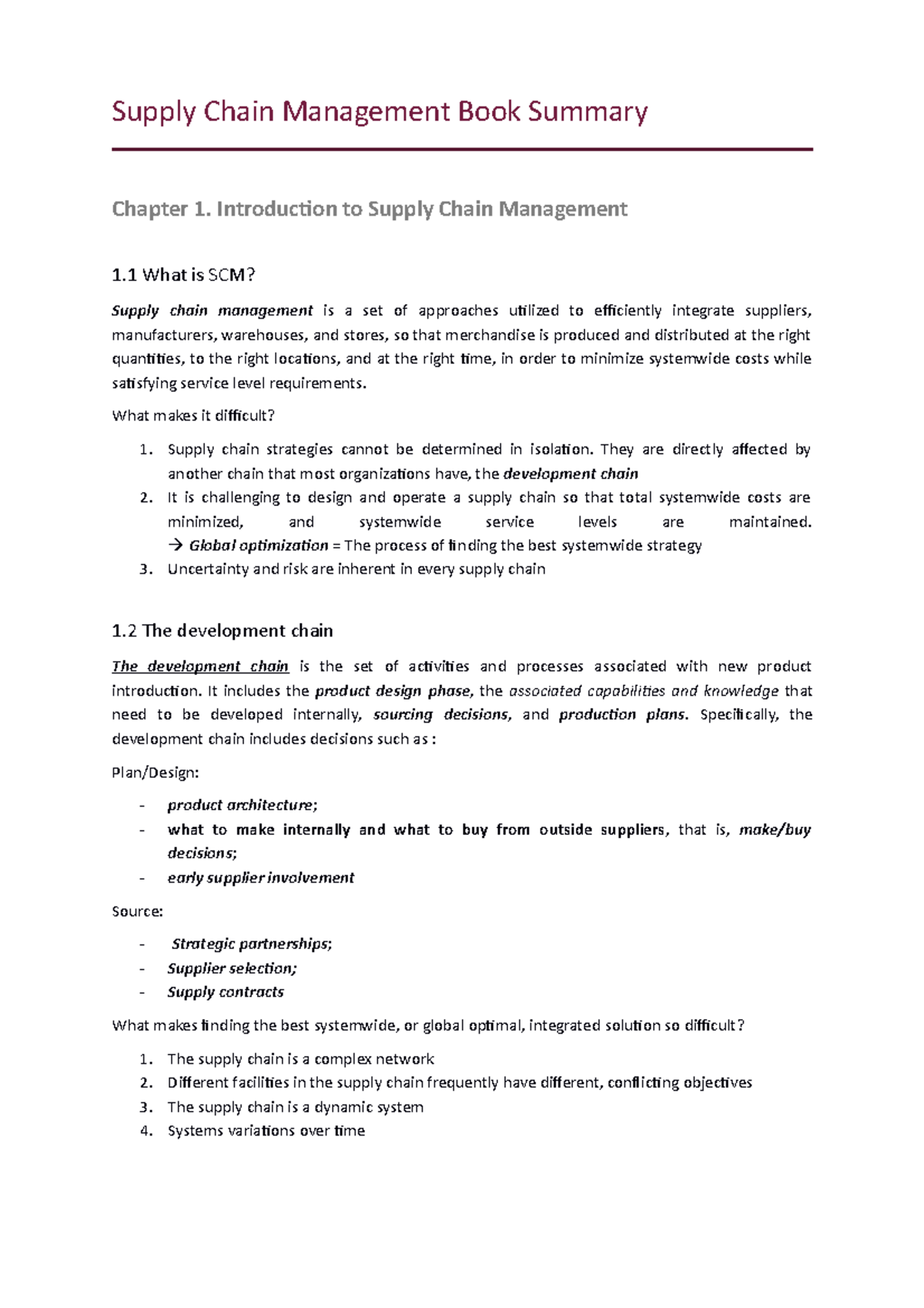 Supply Chain Management Book Summary - Supply Chain Management Book ...