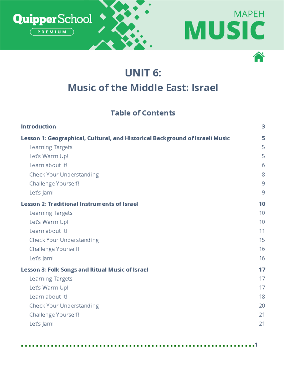 Final Music 8.6 Music of the Middle East Israel, 3 Lessons - UNIT 6 ...