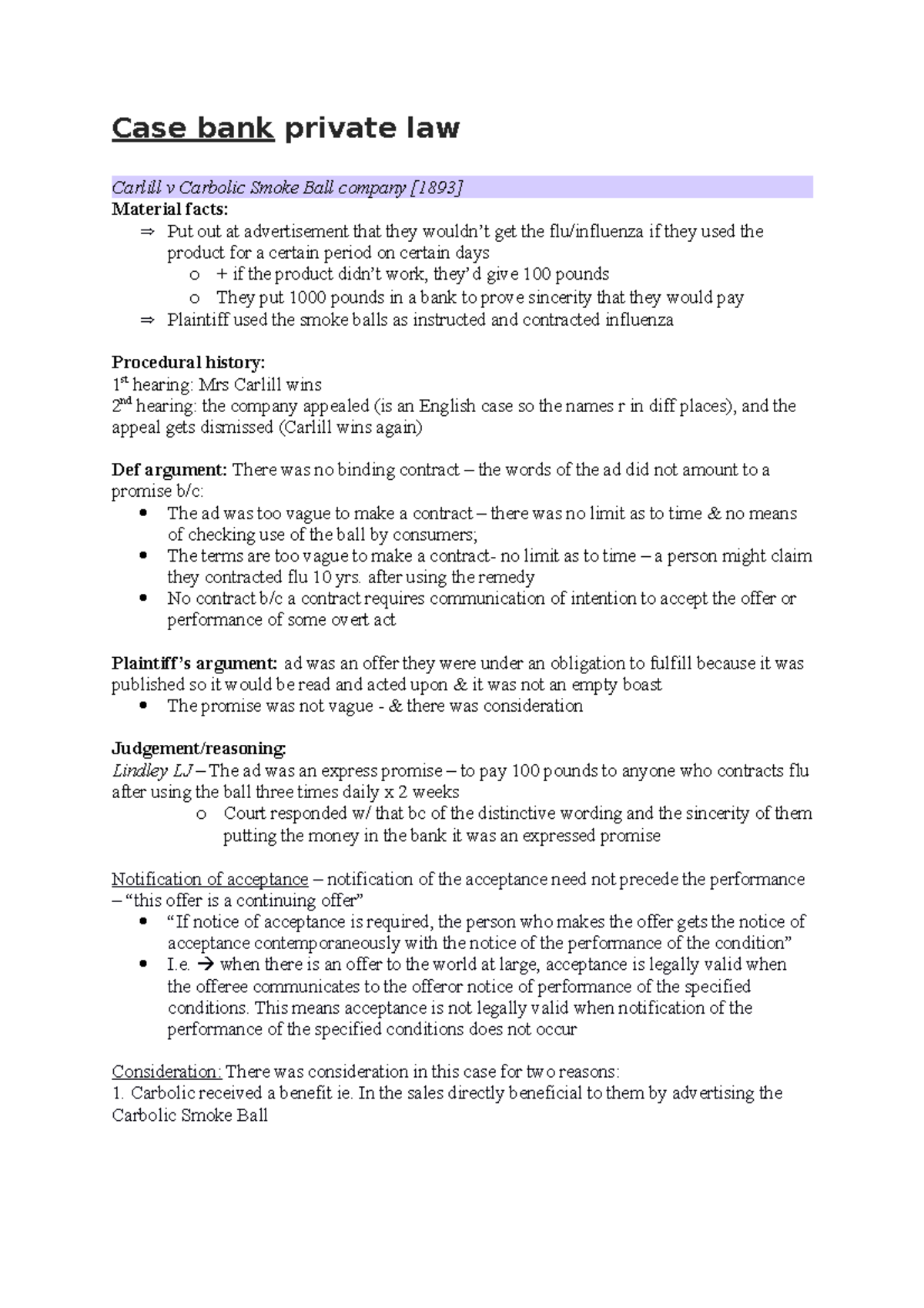 Case bank private law - case bank for law - Case bank private law ...