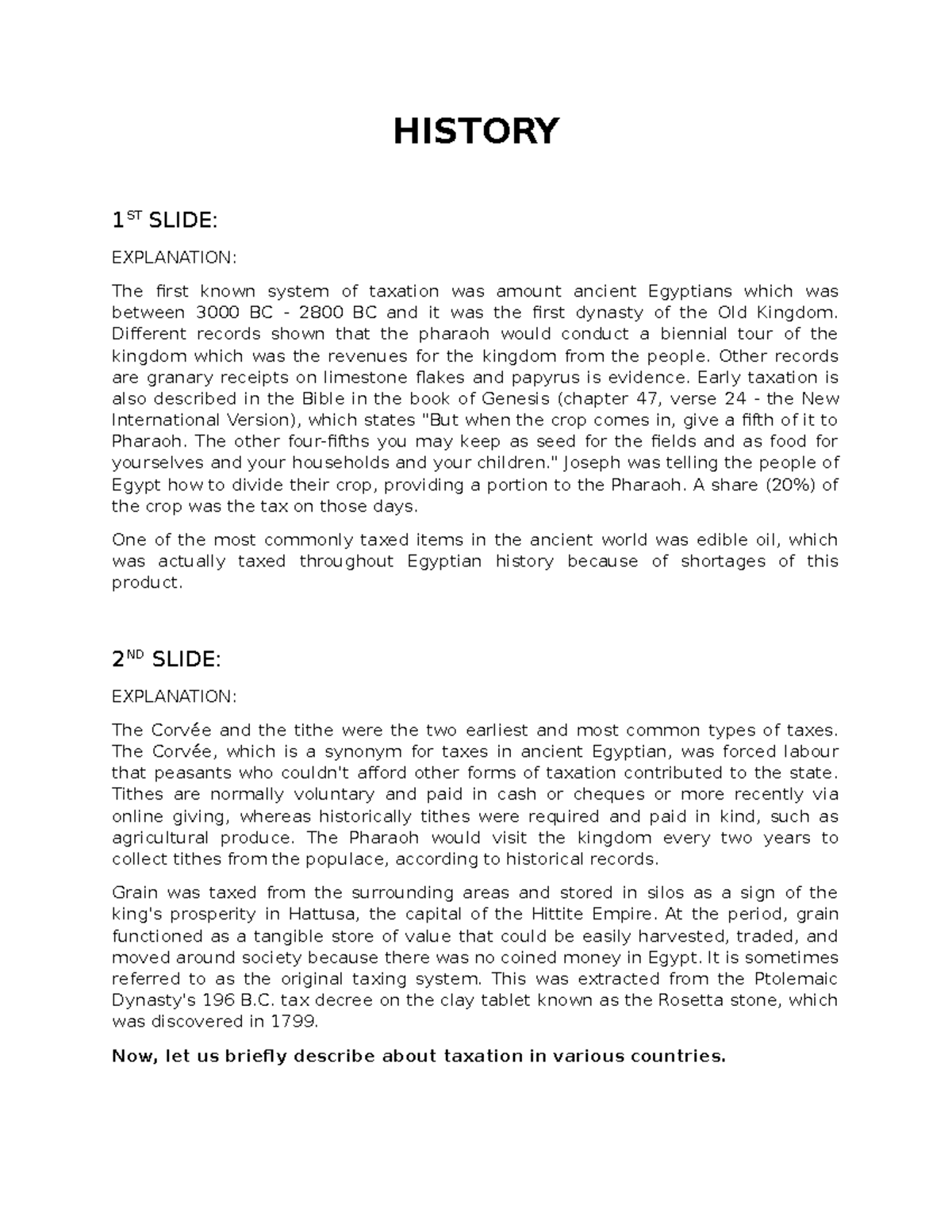 History Explanation IN PPT Edited - HISTORY 1 ST SLIDE: EXPLANATION ...